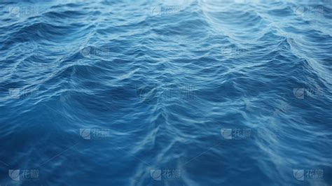 海浪低角度视图。海水背景。海面或海浪近景。美丽的蓝色干净的水。三维渲染