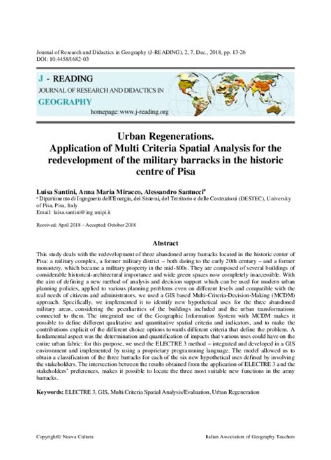 Pdf Urban Regenerations Application Of Multi Criteria Spatial Analysis For The Redevelopment