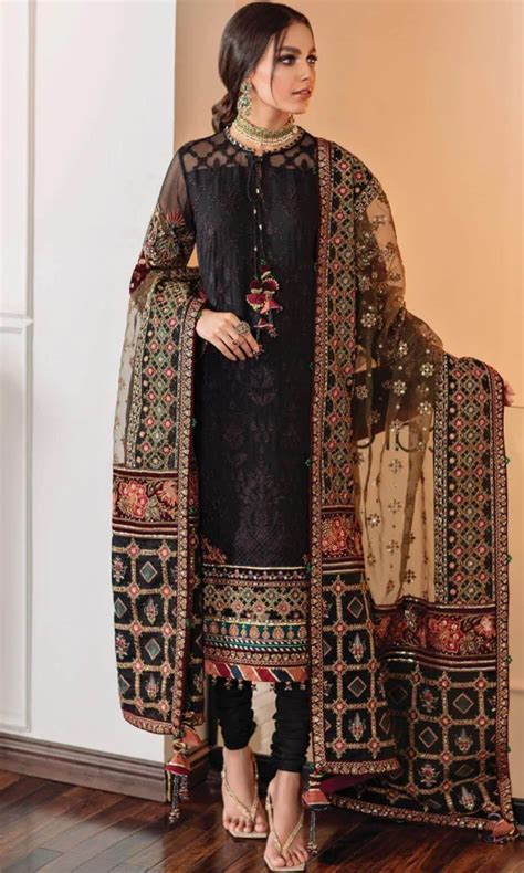 Baroque 3pc Heavy Embroidered Lawn Suit Full Embroidered Organza
