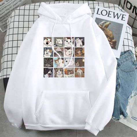 Latestepic Kawaii Funny Cat Meme Hoodie Cat Lover T Cat Etsy