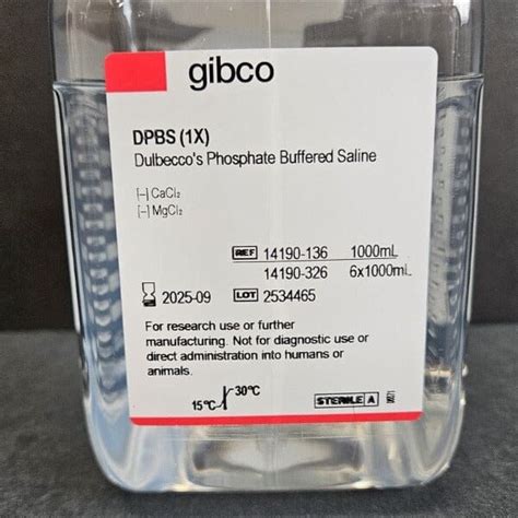 Gibco Dulbeccos Phosphate Buffered Saline 1000 Ml — Life Sciences Trading