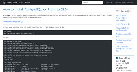 Crowncloud Wiki How To Install Postgresql On Ubuntu 25 04