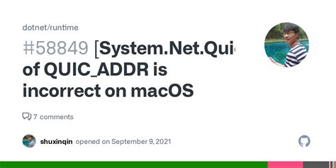 System Net Quic Mapping Of QUIC ADDR Is Incorrect On MacOS Issue