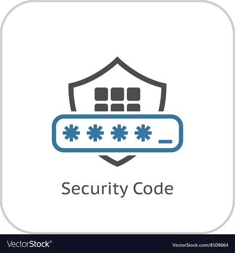 Security Code Icon Flat Design Royalty Free Vector Image