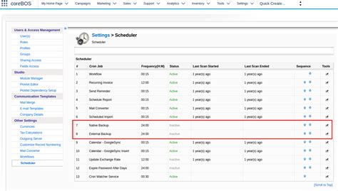 Backup Application Corebos Documentation