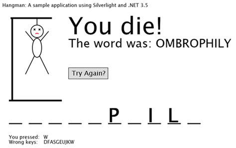 hangman application built on silverlight and wpf wade wegner