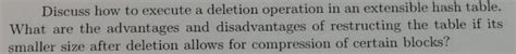 Solved Discuss How To Execute A Deletion Operation In An