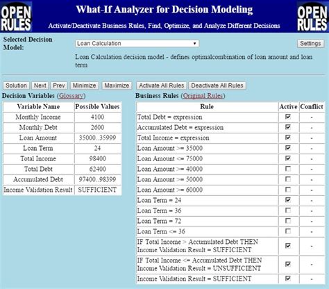 decision models finding alternative and optimal decisions openrules