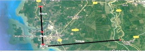 Map Of Manjung With Radius Distance To Manjung Coal Fired Power Plant