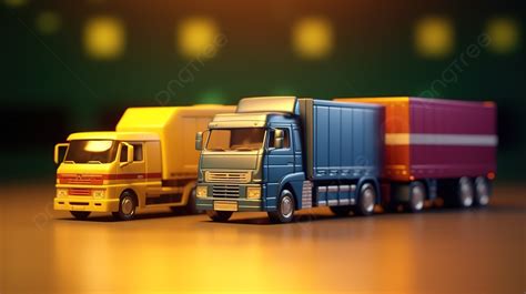 3d 시각적 금속 트럭의 물류 장난감 세트의 일러스트 광고 렌더링 현실적인 자동차 운송 차량 아이소메트릭 트럭 배경 일러스트 및 사진 무료 다운로드 Pngtree