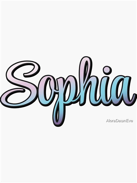 Pretty Script Sophia Name In Cool Colors Sticker For Sale By