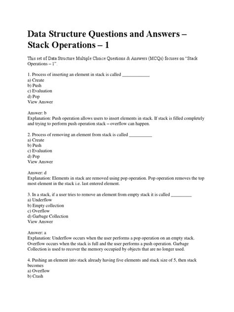Data Structure Questions And Answers Pdf Queue Abstract Data Type C Programming Language