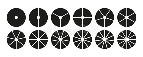 Circle Division From 1 To 12 On Equal Parts Wheel Round Divided