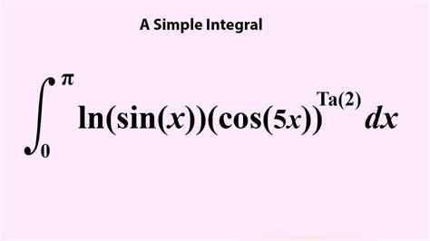A Simple Integral Youtube