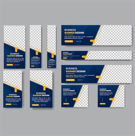 Premium Vector Abstract Banner Design Web Template Set Horizontal Header Web Banner Modern