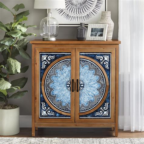 Maison Arts Accent Cabinet With Doors Farmhouse Decorative