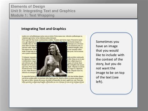 elem of design unit 9 module 1 integrating text and graphics