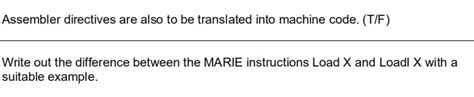 solved assembler directives are also to be translated into