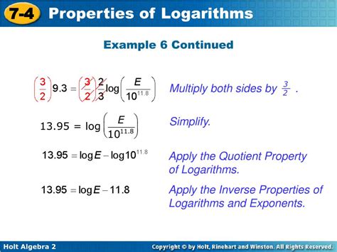 PPT Use Properties To Simplify Logarithmic Expressions Translate Between Logarithms In Any