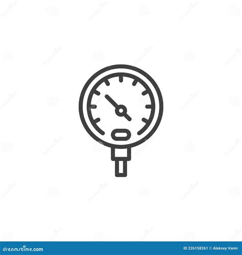 Temperature Gauge Line Icon Stock Vector Illustration Of Pressure