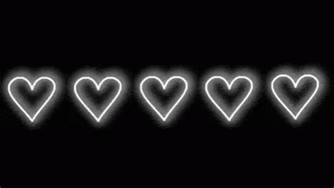 Black And White Lighted Hearts 