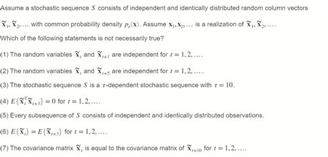 Solved Assume A Stochastic Sequence S Consists Of