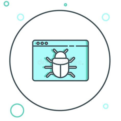 Line System Bug Concept Icon Isolated On White Background Code Bug Concept Bug In The System