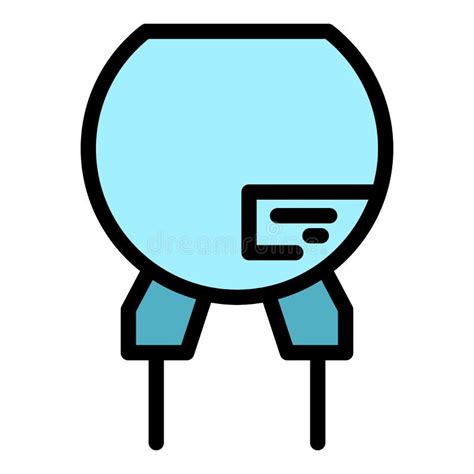 Variable Resistor Icon Color Outline Vector Stock Vector Illustration