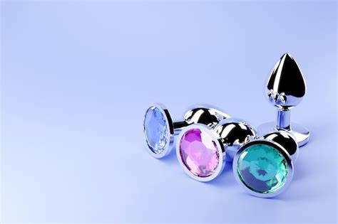 Premium Photo Black Butt Anal Plugs Sex Toys On Blue Isolated