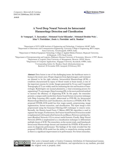 Haemorrhage Detection And Classification Pdf Image Segmentation Ct Scan