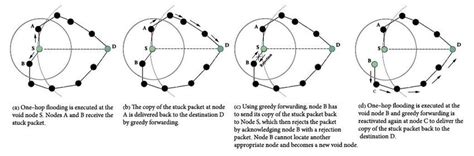 An Example To Demonstrate How One Hop Flooding Handles A Void 232