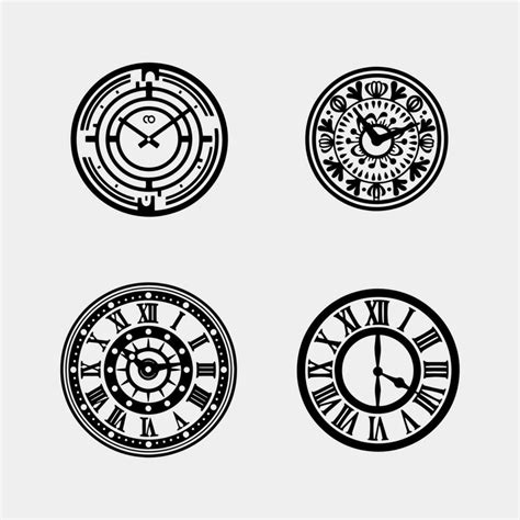 Set Of Wall Clocks Vector Isolated On White Background Vector Art At Vecteezy