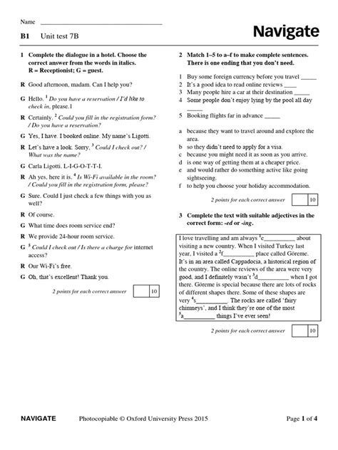 Unit Test 7b Pdf Bedroom Transport