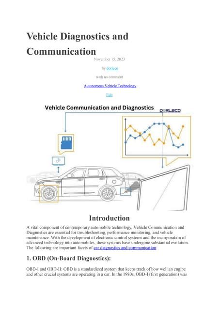 Vehicle Diagnostics And Communication Pdf