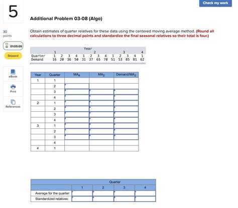 Solved Obtain Estimates Of Quarter Relatives For These Data