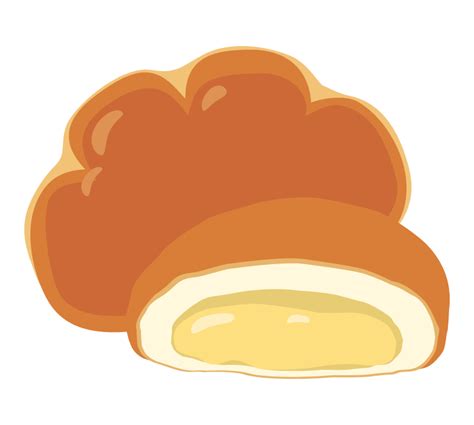 クリームパン／カットのイラスト 無料のフリー素材 イラストエイト