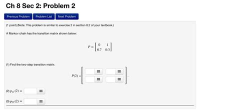 Solved Ch 8 Sec 2 Problem 2 Previous Problem Problem List Chegg Com
