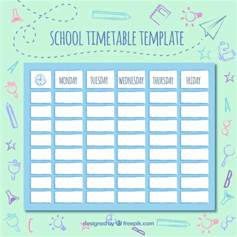 Cute Class Schedule Template