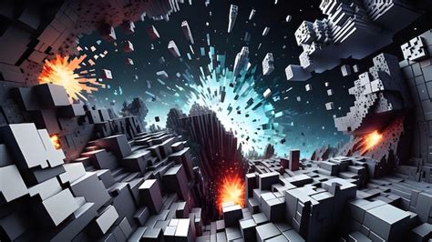 Exploding Minecraft Colorful Cubes Minecraft Colorful Blocks Minecraft Textures Voxel Surface