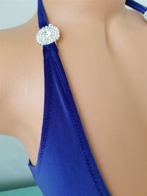 Blue Velvet String Monokini Elles