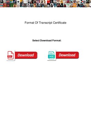 Fillable Online Format Of Transcript Certificate Format Of Transcript Certificate Ioxperts Fax