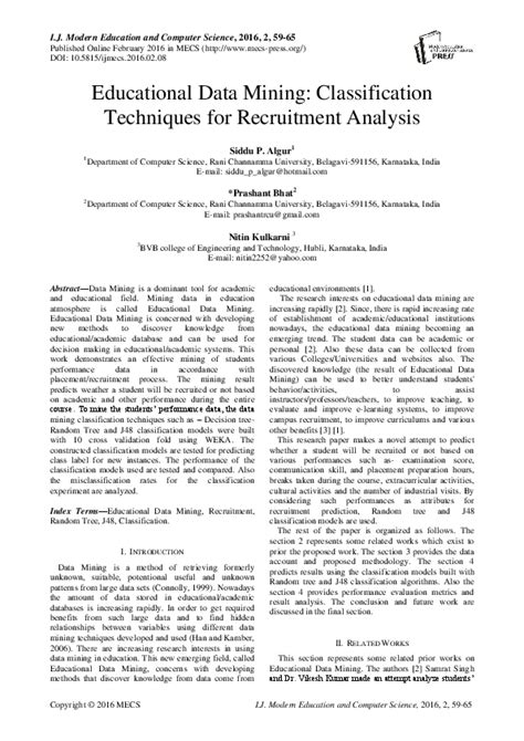 Pdf Educational Data Mining Classification Techniques For