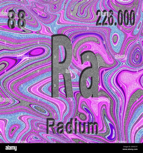 Radium Chemical Element Sign With Atomic Number And Atomic Weight