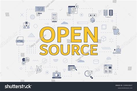 Open Source Concept Icon Set Big Stock Vector Royalty Free 2289628647