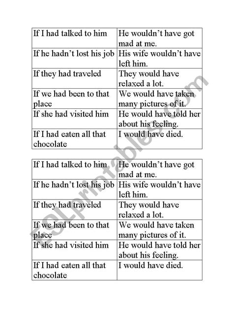 Matching 3rd Conditional Sentences Esl Worksheet By Erikaserafim