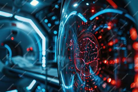 Premium Photo Futuristic Brain Scan Interface Inside A Hightech