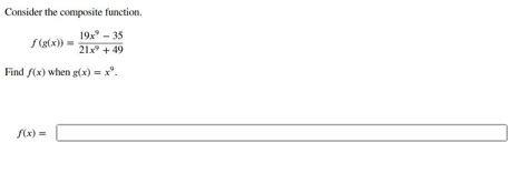 Solved Consider The Composite Function Chegg Com