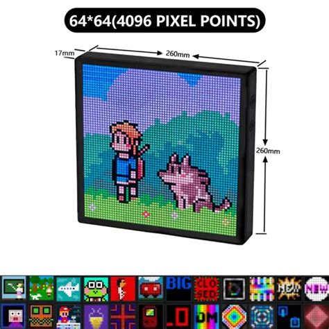 LED PIXEL DISPLAY 64X64 RGB LED Matrix Panel Programmable Pixel Art Display With 124 99
