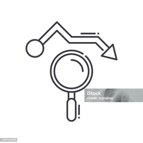 실패 분석 아이콘 선형 격리 된 그림 얇은 줄 벡터 웹 디자인 기호 흰색 배경에 편집 가능한 스트로크와 개요 개념 기호 감소에 대한 스톡 벡터 아트 및 기타 이미지 Istock