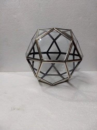 Black Triangular Shape Glass Terrarium Container Packaging Type Drop Test Packaging Size 8